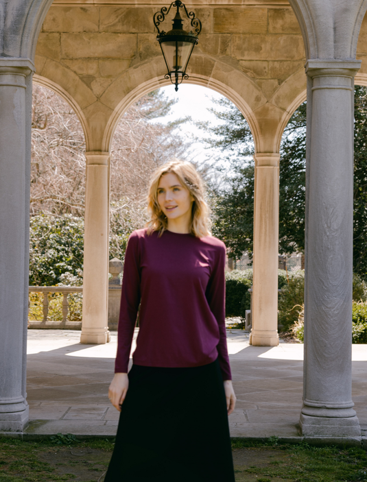 Mulberry Breeze Top - Modest Long Sleeve Women's T-Shirt – Rose and Harry's